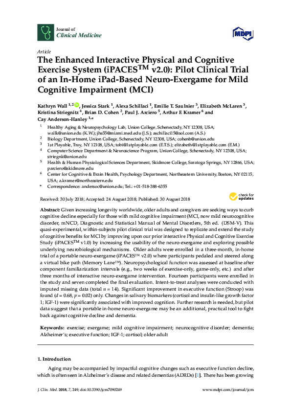 (PDF) Neuro-exergaming for older adults with mild cognitive impairment (MCI): A single bout of ...