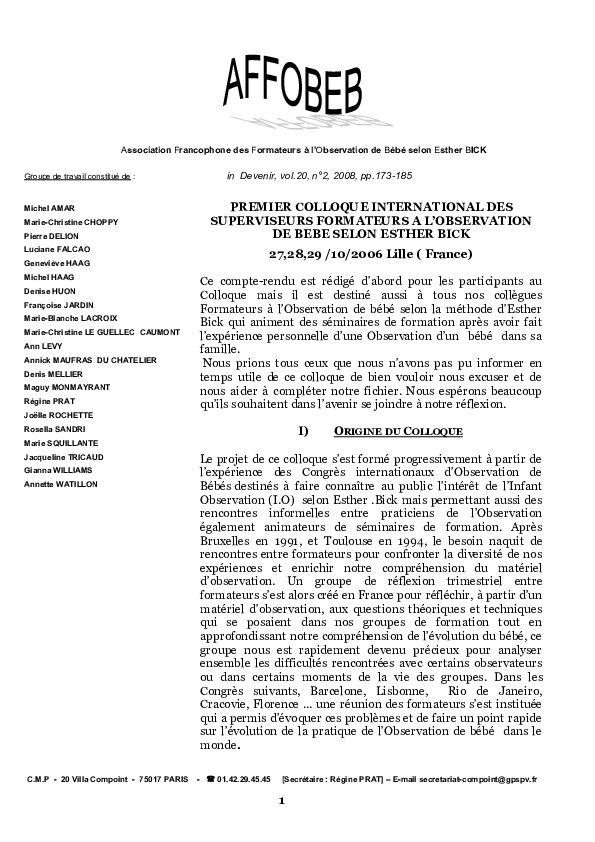 (PDF) Premier Colloque international des superviseurs formateurs à l ...