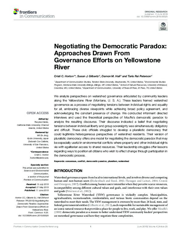 (PDF) Negotiating the Democratic Paradox: Approaches Drawn From ...