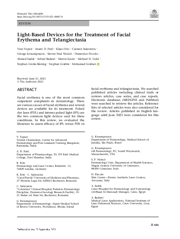 (PDF) Light-Based Devices for the Treatment of Facial Erythema and ...