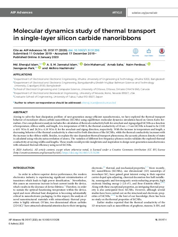 (PDF) Molecular dynamics study of thermal transport in GaAs-self ...