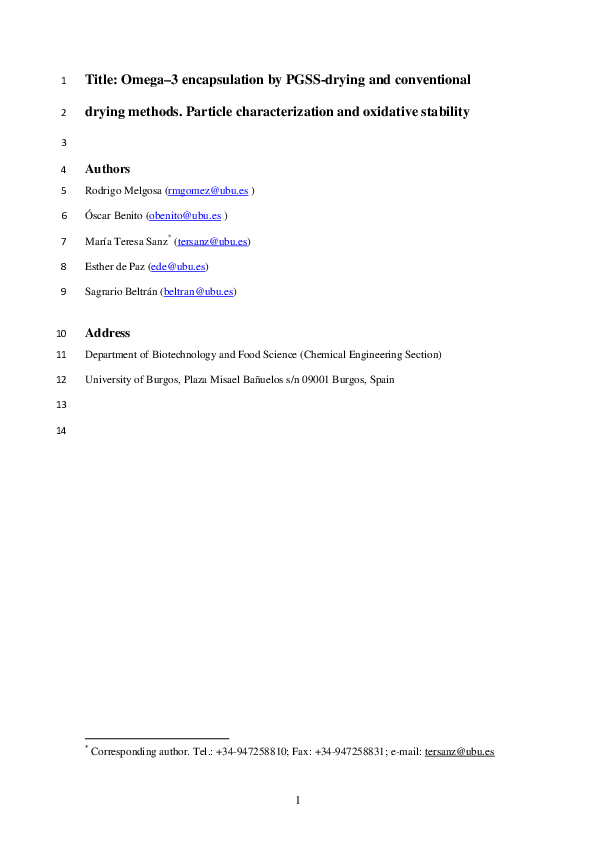(PDF) Omega-3 encapsulation by PGSS-drying and conventional drying ...