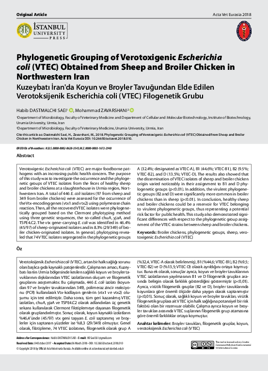 (PDF) Phylogenetic Grouping of Verotoxigenic Escherichia coli (VTEC ...