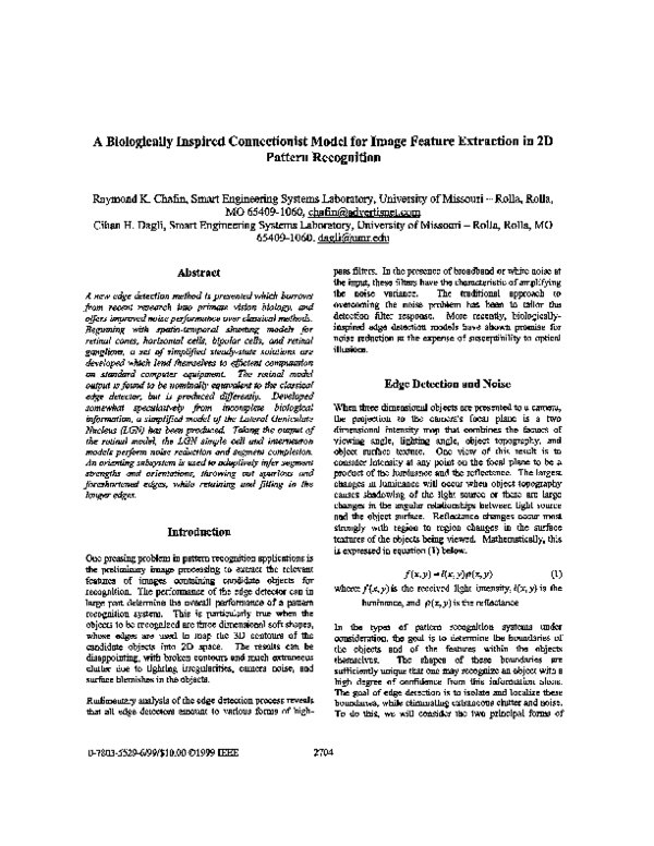 (PDF) A biologically inspired connectionist model for image feature ...