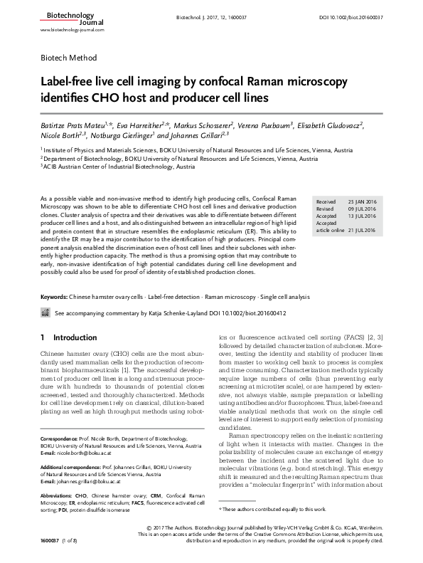 (PDF) Label-free live cell imaging by Confocal Raman Microscopy ...