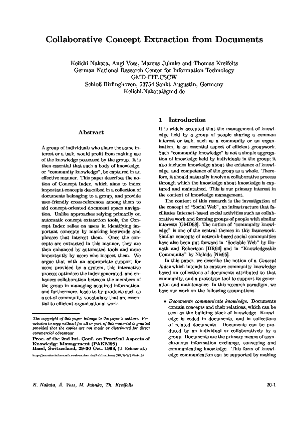 (PDF) Collaborative Concept Extraction from Documents
