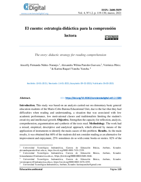 (PDF) El cuento: estrategia didáctica para la comprensión lectora
