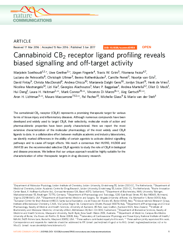 (PDF) Cannabinoid CB2 receptor ligand profiling reveals biased ...