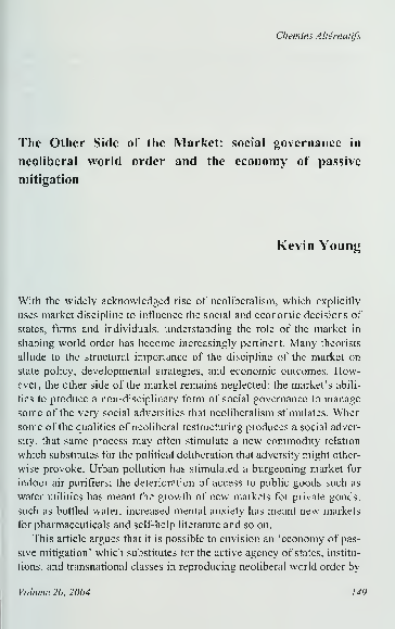 (PDF) The Other Side of the Market: Social Governance in Neoliberal ...