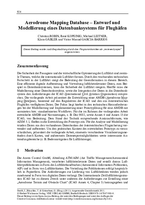 (PDF) Aerodrome Mapping Database – Entwurf und Modellierung eines ...