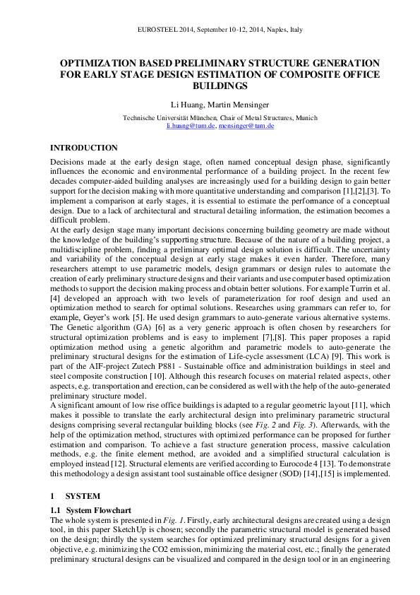 (PDF) Optimization Based Preliminary Structure Generation for Early ...