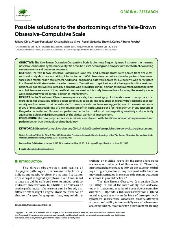 (PDF) Possible solutions to the shortcomings of the Yale-Brown ...
