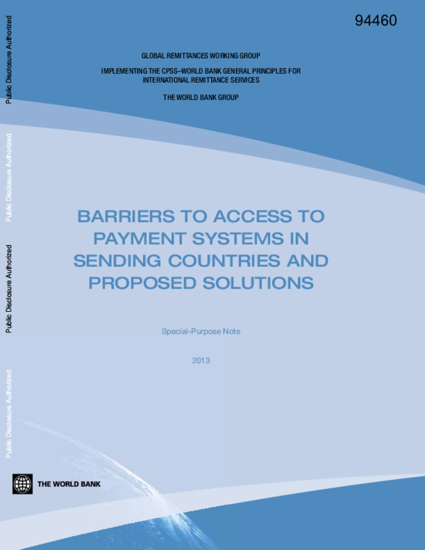 (PDF) Barriers to access to payment systems and proposed actions ...
