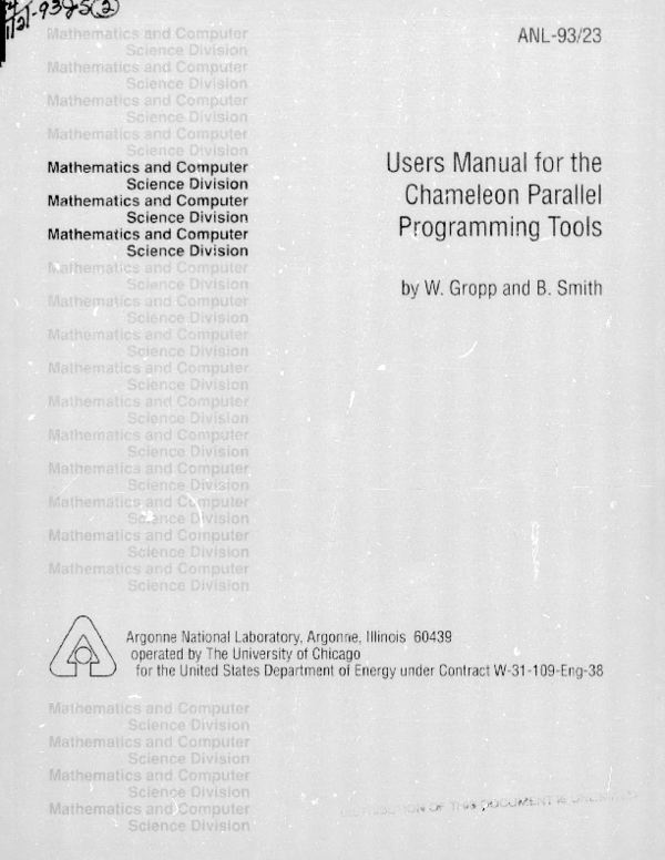 (PDF) Users manual for the Chameleon parallel programming tools