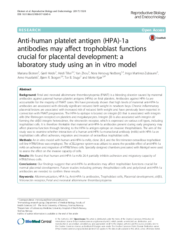 (PDF) Anti-human platelet antigen (HPA)-1a antibodies may affect ...
