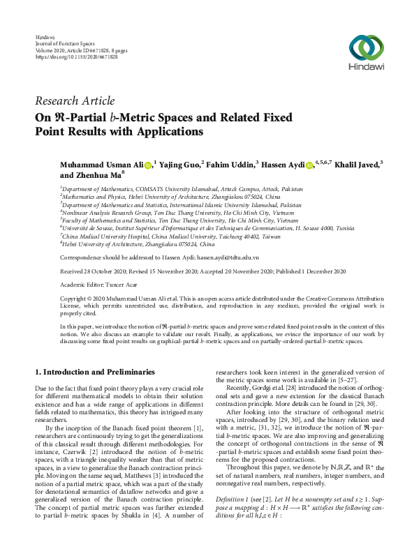 Pdf On R Partial B Metric Spaces And Related Fixed Point Results With Applications