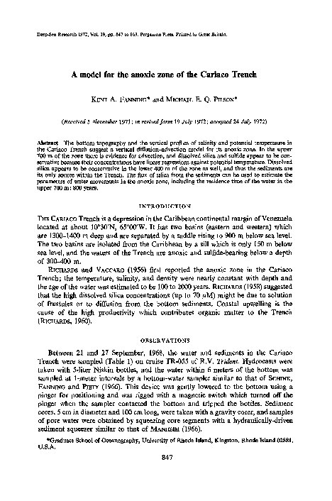 (PDF) A model for the anoxic zone of the Cariaco Trench