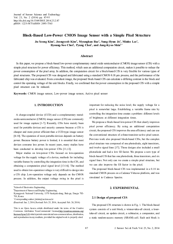 (PDF) Low-Power CMOS Image Sensor with Simple Pixels