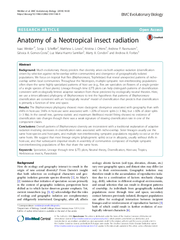 (PDF) Anatomy of a Neotropical insect radiation