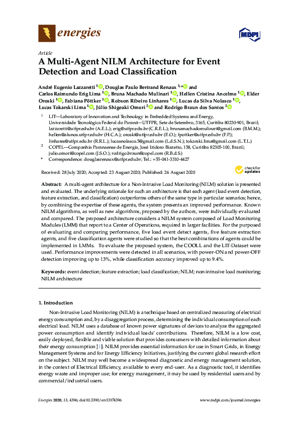 (PDF) A Multi-Agent NILM Architecture for Event Detection and Load ...