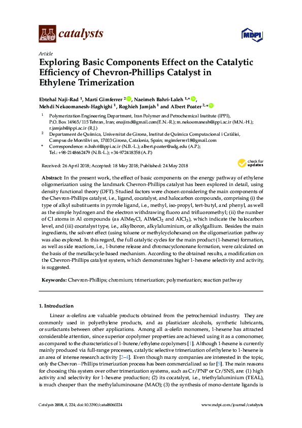(PDF) Exploring Basic Components Effect on the Catalytic Efficiency of ...