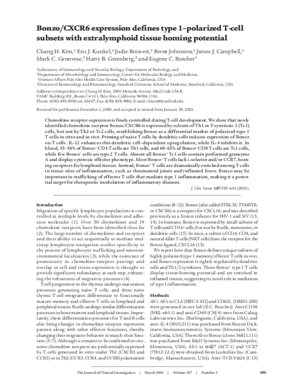 (PDF) Bonzo/CXCR6 expression defines type 1–polarized T-cell subsets ...