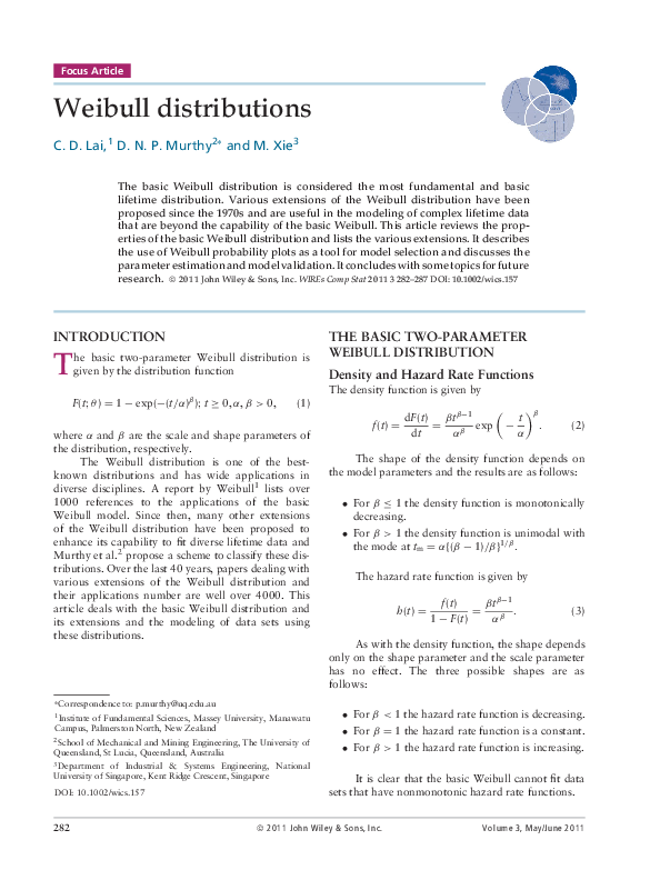 (PDF) Weibull distributions