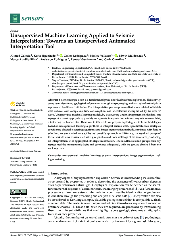 Pdf Unsupervised Machine Learning Applied To Seismic Interpretation Towards An Unsupervised