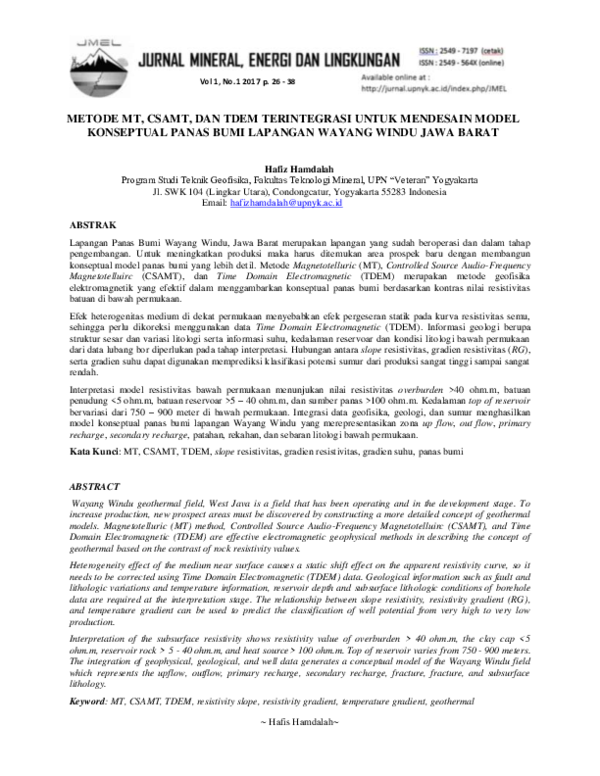 (PDF) Metode MT, Csamt, Dan Tdem Terintegrasi Untuk Mendesain Model ...