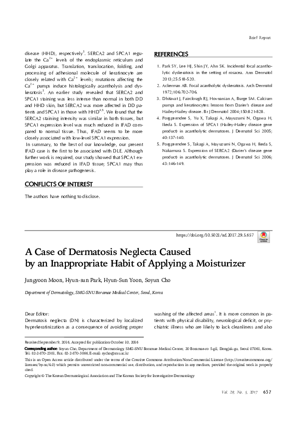 (PDF) A Case of Dermatosis Neglecta Caused by an Inappropriate Habit of ...