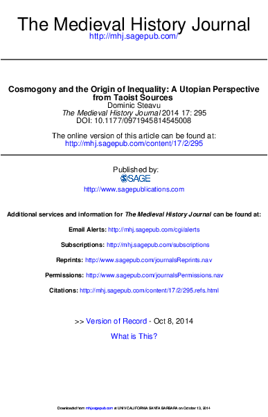 (PDF) Cosmogony and the Origin of Inequality: A Utopian Perspective ...