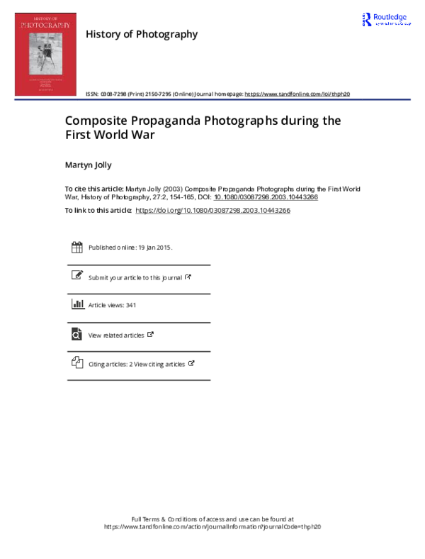 (PDF) Composite Propaganda Photographs during the First World War