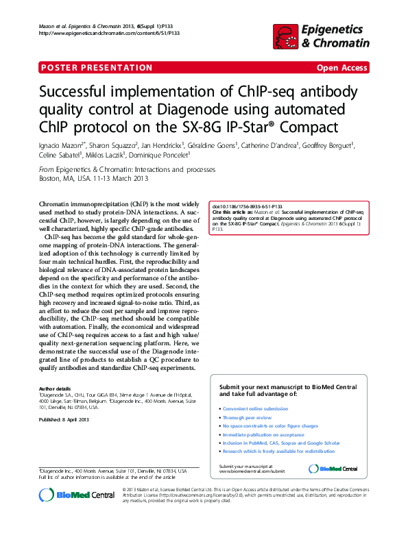 (PDF) Successful implementation of ChIP-seq antibody quality control at ...