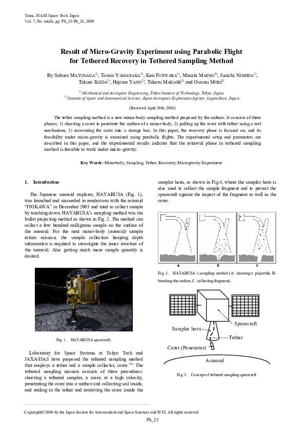 (PDF) Result of Micro-Gravity Experiment using Parabolic Flight for ...