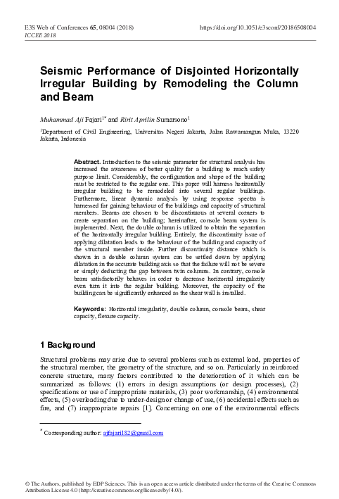 (PDF) Seismic Performance of Disjointed Horizontally Irregular Building ...