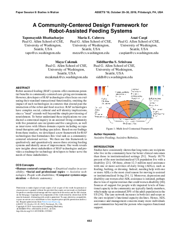 (PDF) A Community-Centered Design Framework for Robot-Assisted Feeding ...