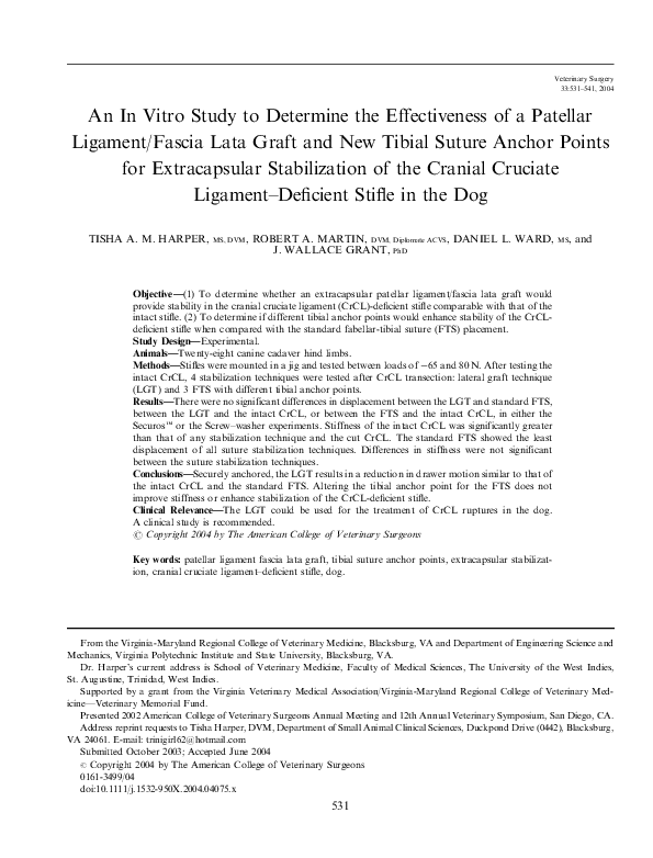 (PDF) An In Vitro Study to Determine the Effectiveness of a Patellar ...
