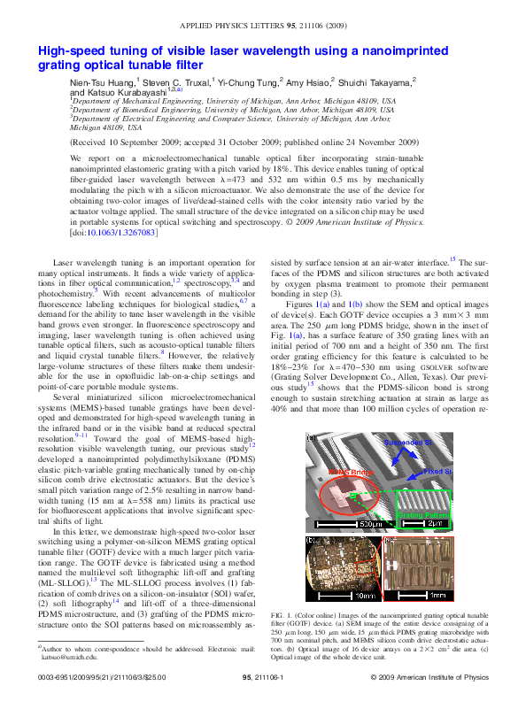 (PDF) High-speed tuning of visible laser wavelength using a ...