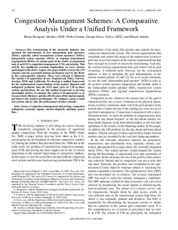 (PDF) Congestion-management schemes: a comparative analysis under a ...