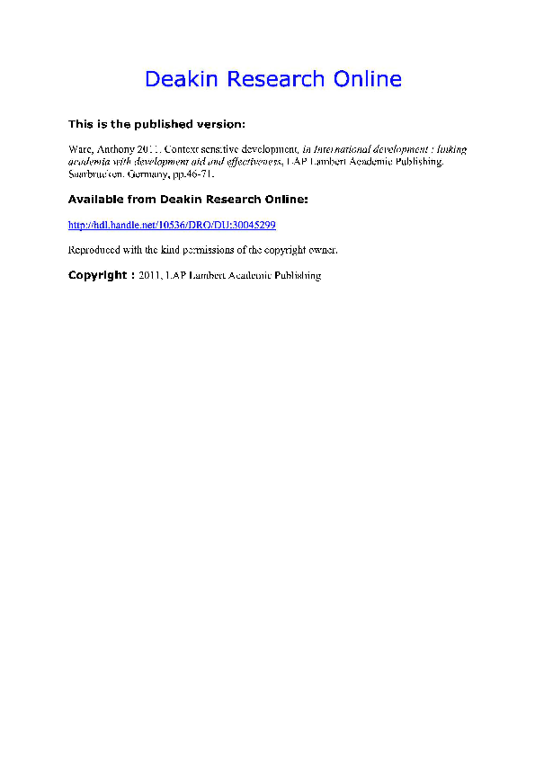 (PDF) Context sensitive development