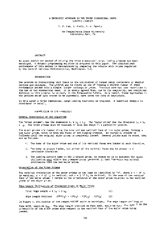 (PDF) A heuristic approach to the three dimensional cargo loading problem | Pius Egbelu ...