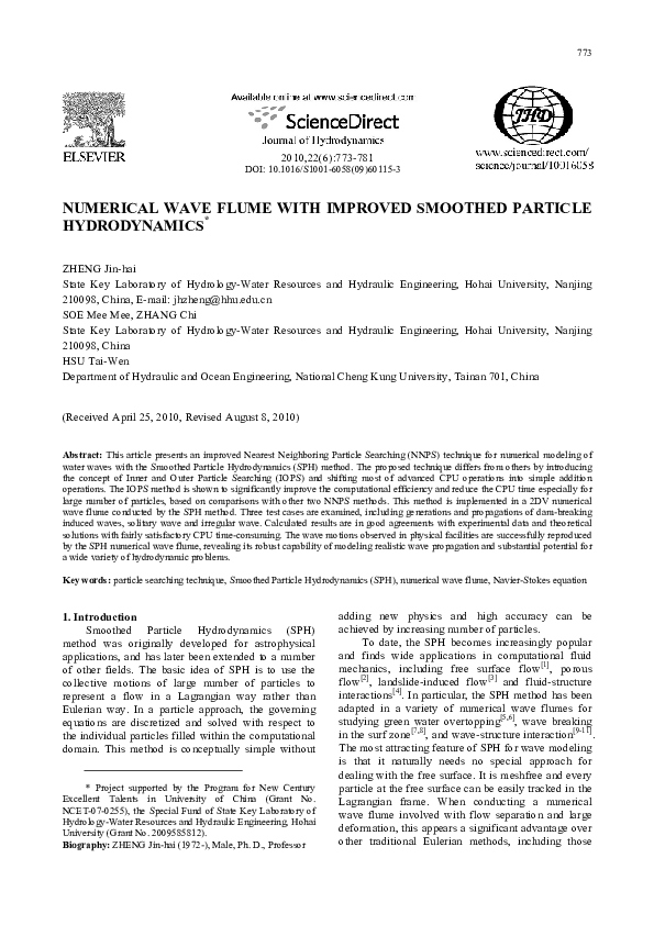(PDF) Numerical wave flume with improved smoothed particle hydrodynamics
