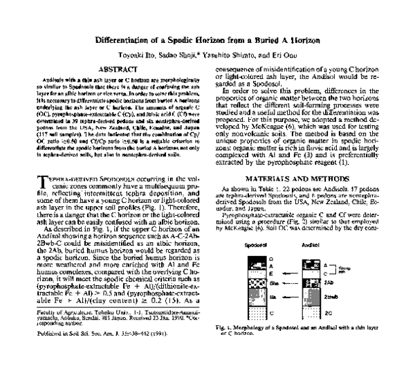 (PDF) Differentiation of a Spodic Horizon from a Buried A Horizon