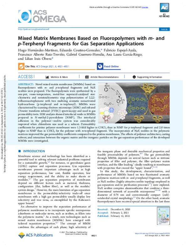 (PDF) Construction of molecule-selective mixed matrix membranes with ...