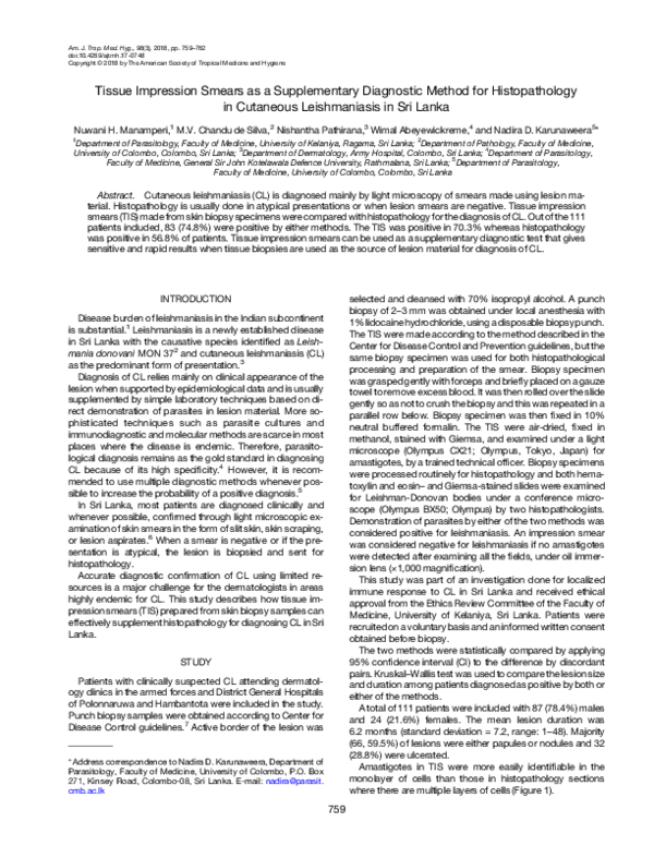 (PDF) Tissue Impression Smears as a Supplementary Diagnostic Method for ...