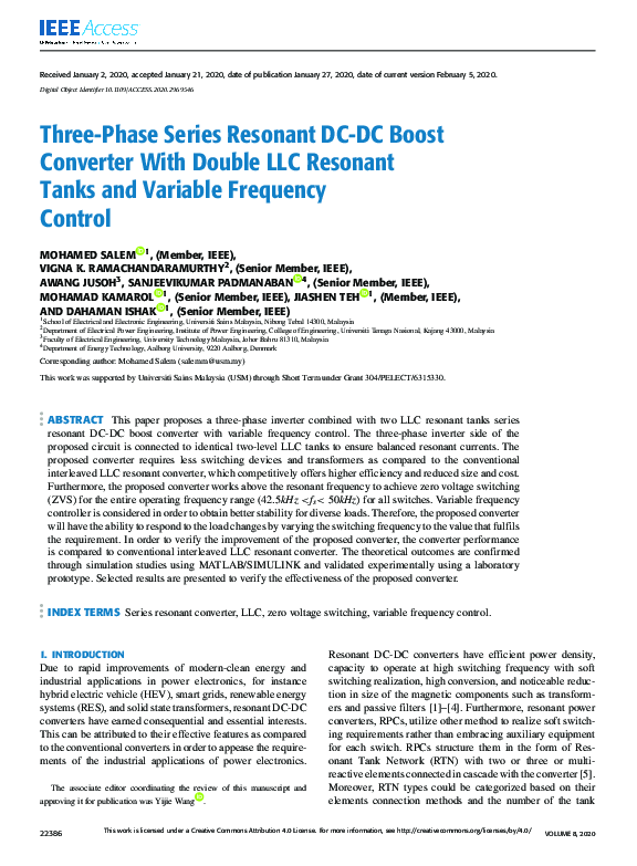 (PDF) Three-Phase Series Resonant DC-DC Boost Converter With Double LLC Resonant Tanks and ...