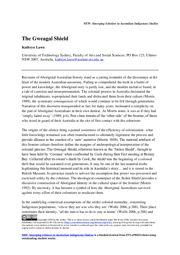 (PDF) The Gweagal Shield