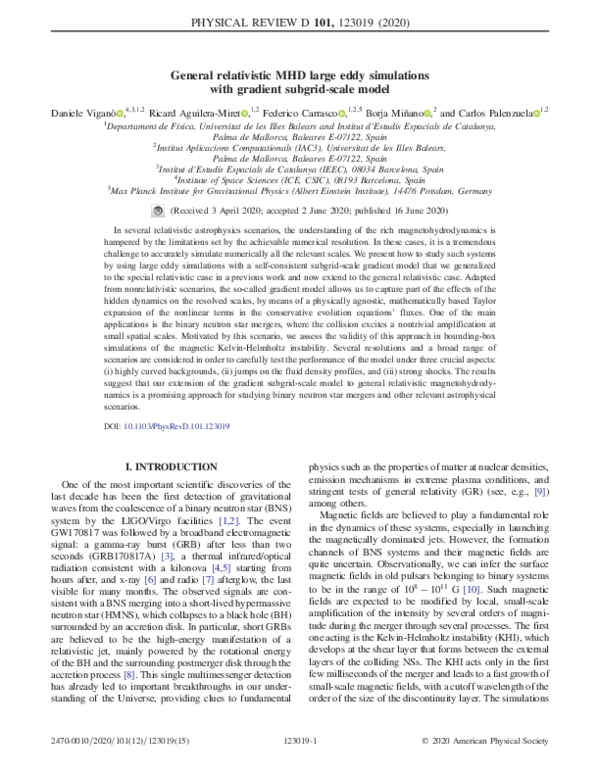 (PDF) General relativistic MHD large eddy simulations with gradient subgrid-scale model