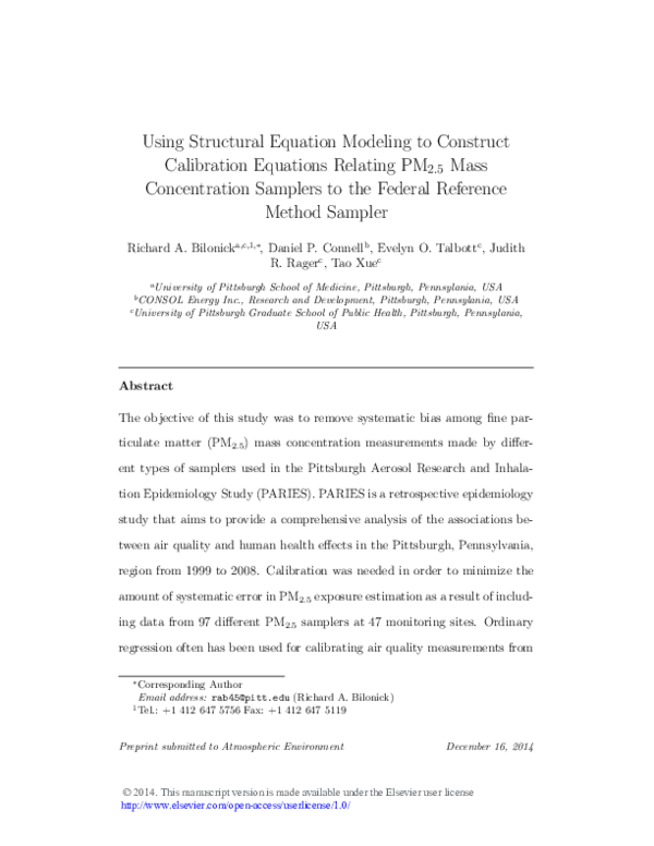 (PDF) Using structural equation modeling to construct calibration ...