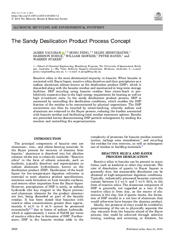 (PDF) The Sandy Desilication Product Process Concept